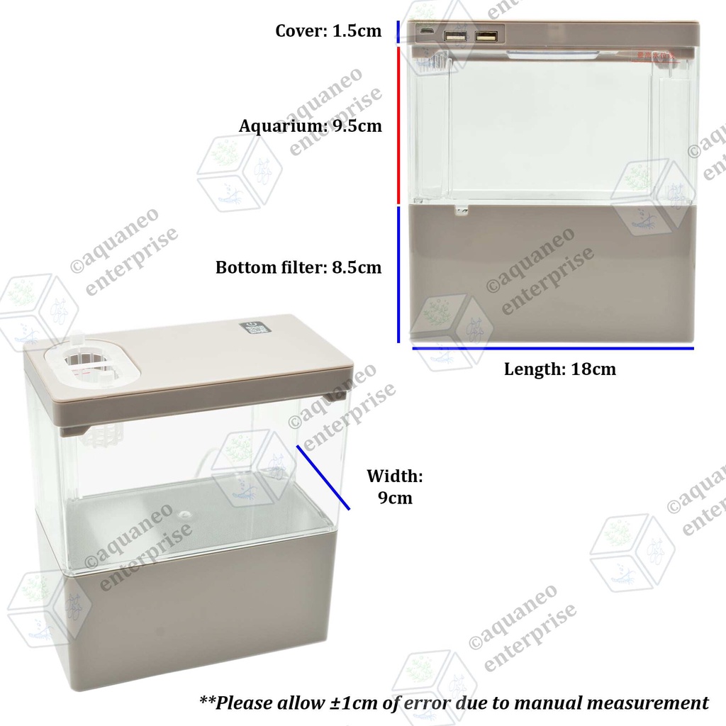 Up Aqua M18 Fashion Tank Plastic Aquarium Set | small mini aquarium ...