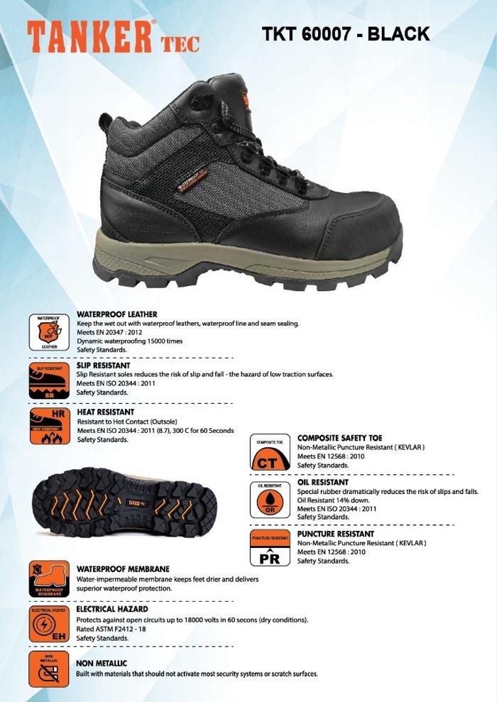Tanker Tec Heavy Duty Waterproof Tactical Safety Boots Shoe TKT 60007 ...