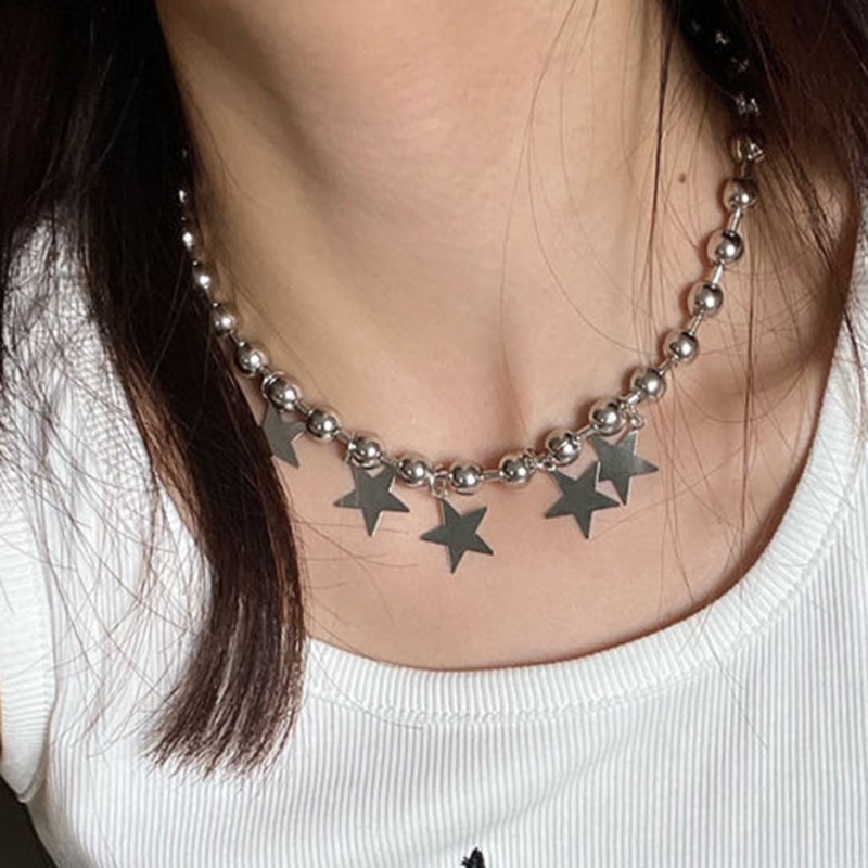 Women Y2K Style Moon Star Pendant Necklace / Ladies Korean Charm ...