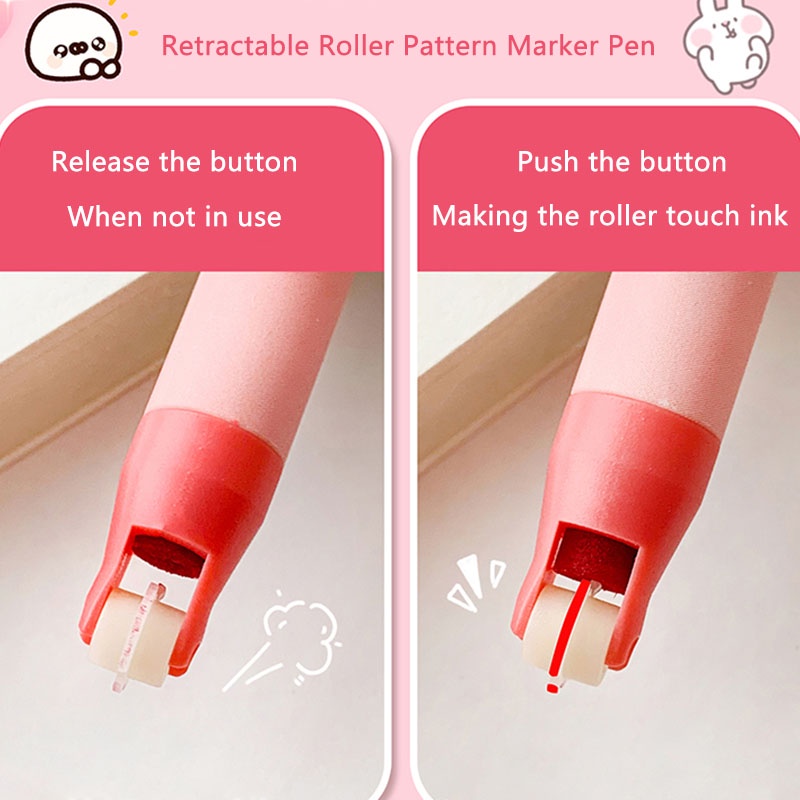 6 Pcs Boxed Cartoon Colorful Printing Pattern Marker Pens Student ...