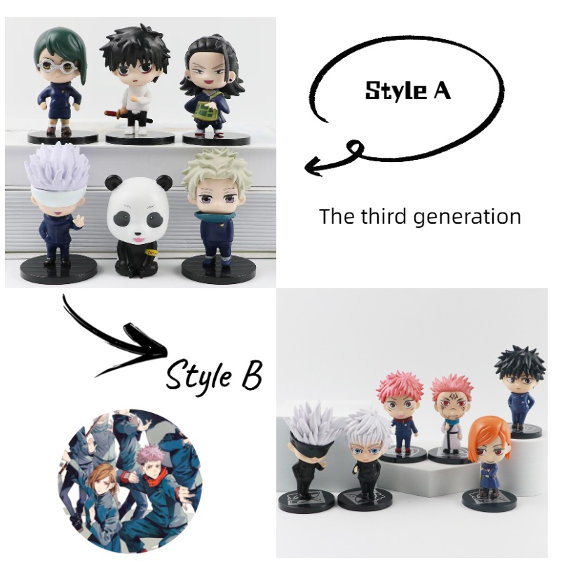 Jujutsu Authentic 6-piece Kaisen Pvc Figurine Set Toge Gojo Satoru Gojo ...