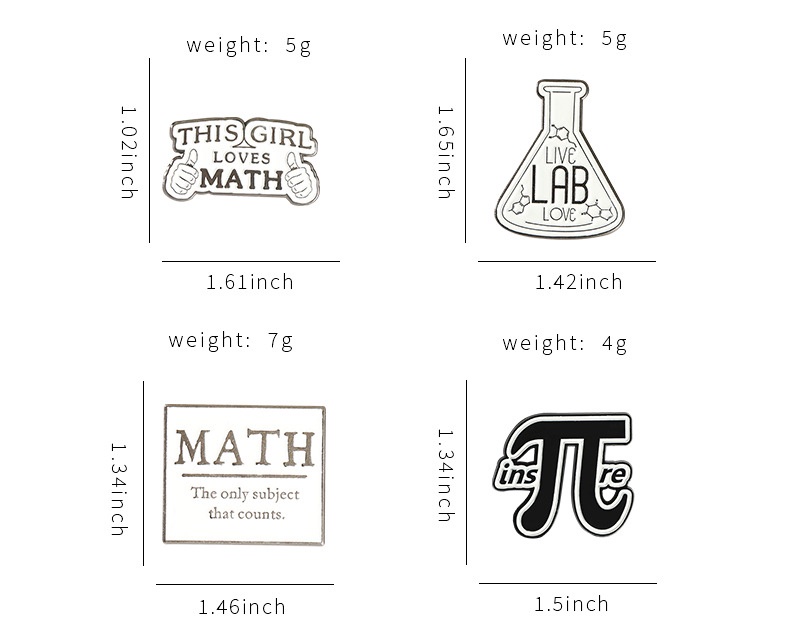 Love Science Enamel Pin Brooches Formula Student Enjoy Math Brooch Test ...