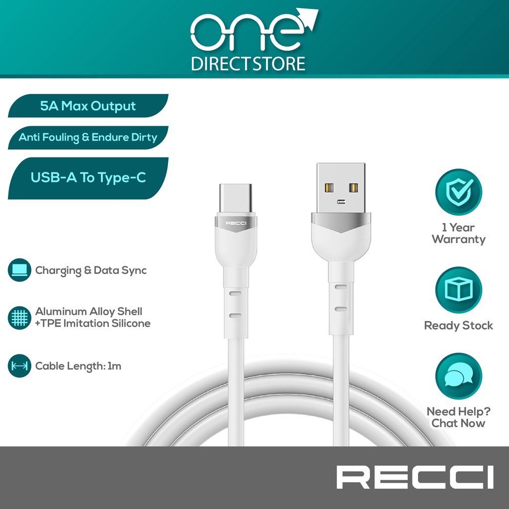 RECCI RTC_N35M/N35C/N35L/P35CL FAST CHARGING CABLE 1M | Shopee Malaysia
