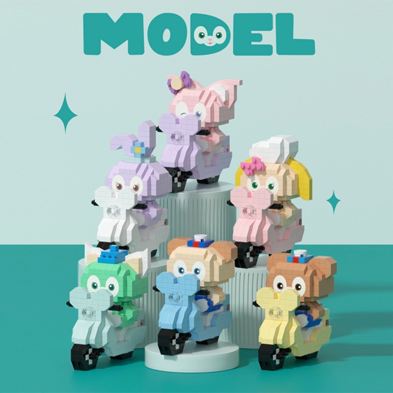 Creative Building Blocks Doll Cartoon Doll Cartoon Dog Building Block ...