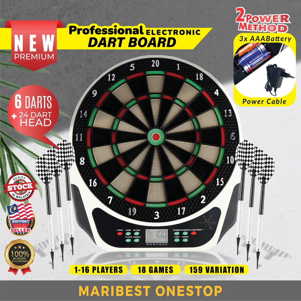 New Premium Professional Electronic Dart Board Set Soft Tip Dartboard ...