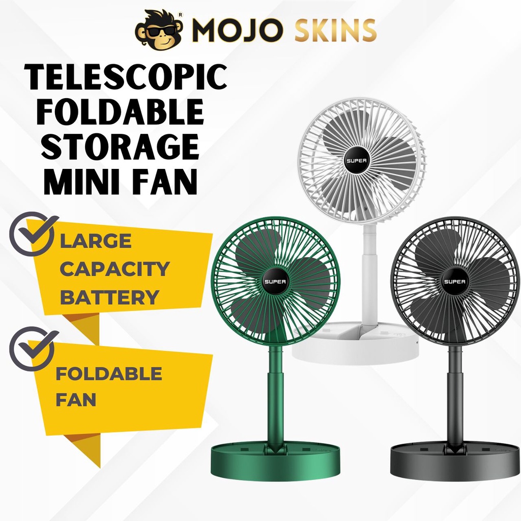 MojoSkins Telescopic Foldable Storage Mini Fan Desktop Multifunction ...