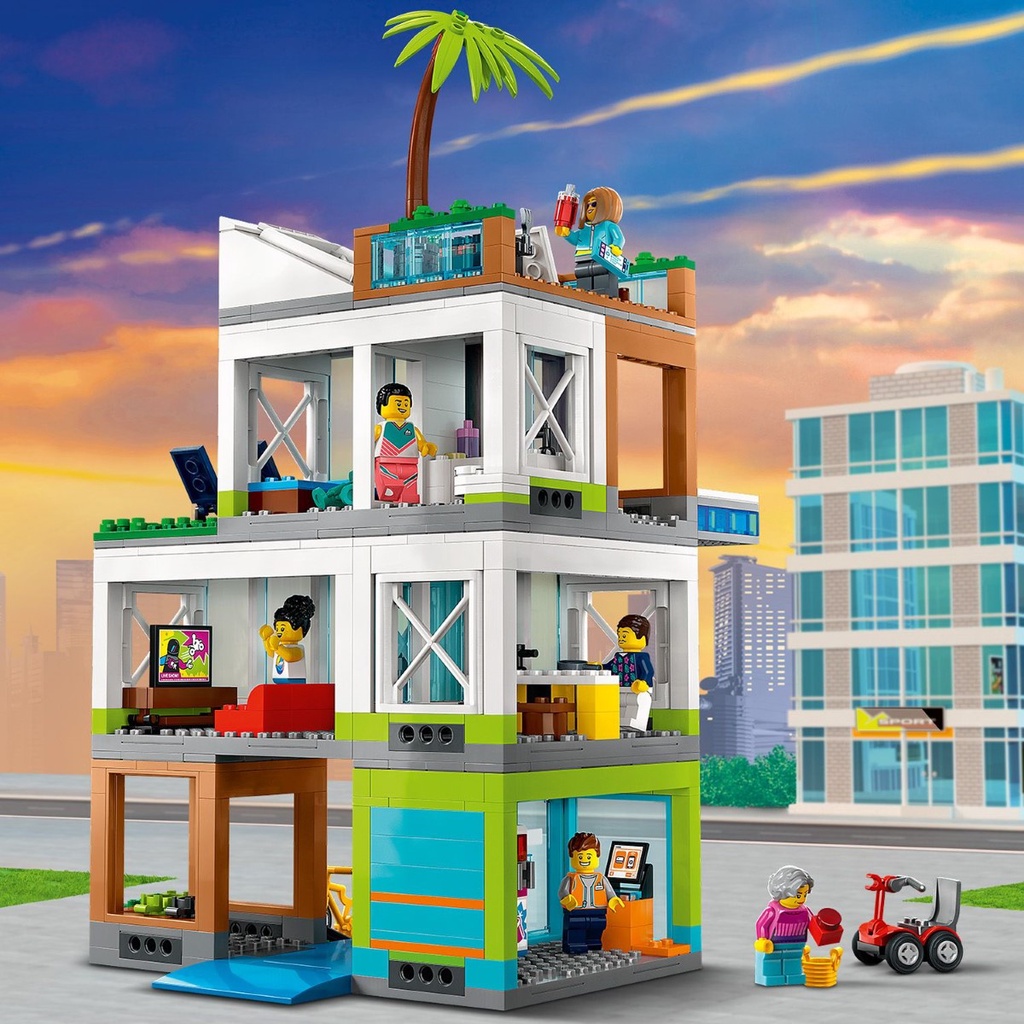 LEGO 60365 City Apartment Building Building Toy Set (688 Pieces ...