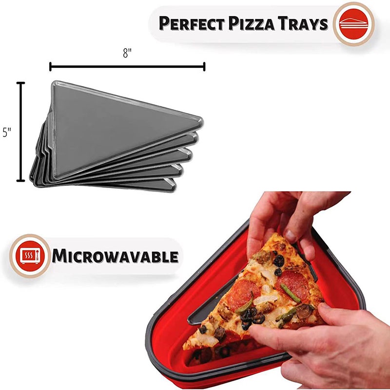 Portable Silicone Reusable Pizza Packing Box Foldable Triangular Pizza ...
