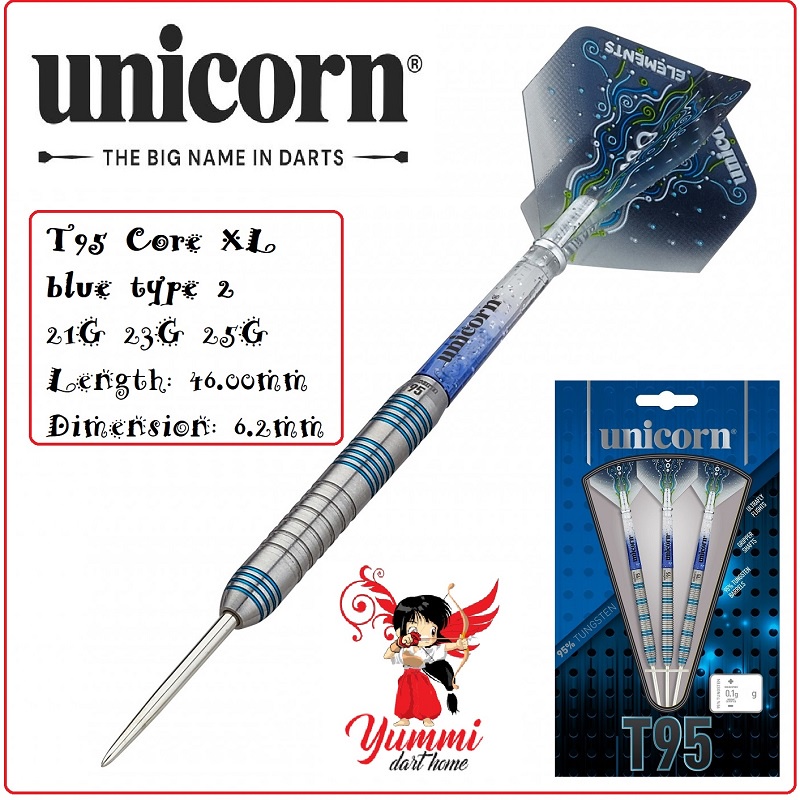 Unicorn Steel Tip Dart - T95 Core XL BlueType 2 (21G 23G 25G) | Shopee Malaysia