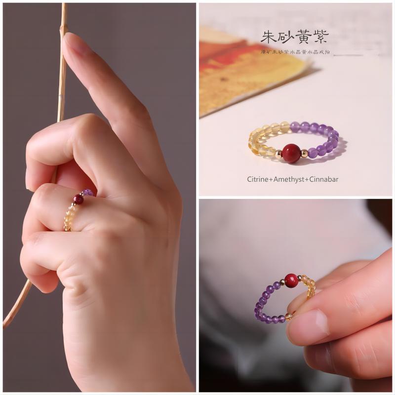 Natural Crystal Tourmaline Ring Lucky Ring Lucky Fortune Transfer Ring ...