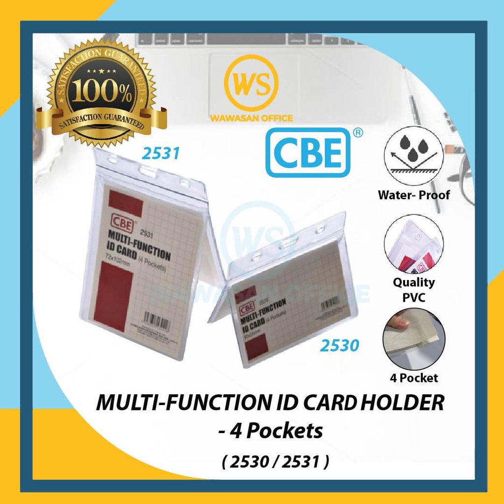 CBE Multi Function ID Card Holder 4 POCKET/ Transparent ID Card Holder ...
