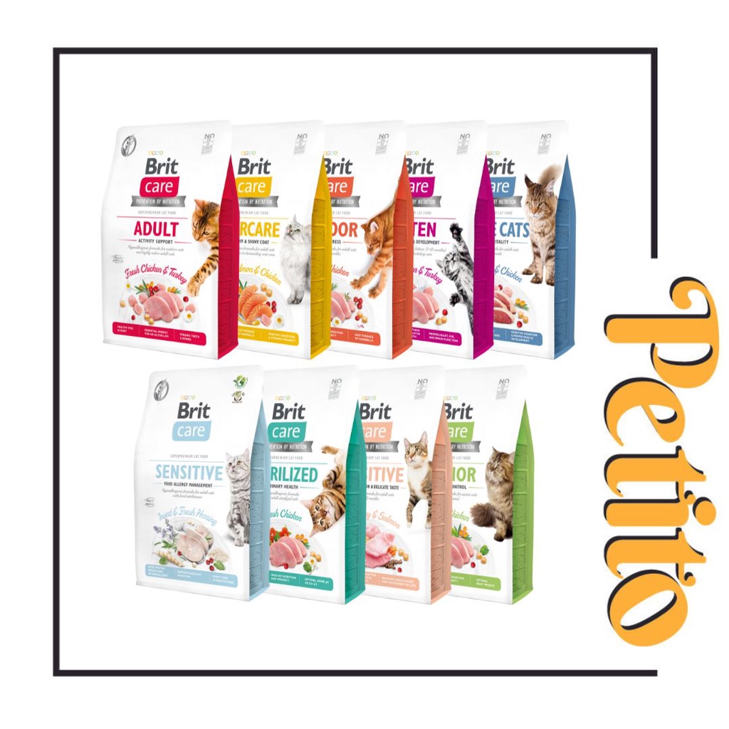 Brit Care Cat Food 2kg ( Kitten, Adult, Indoor, Large Cats, Sterilized ...