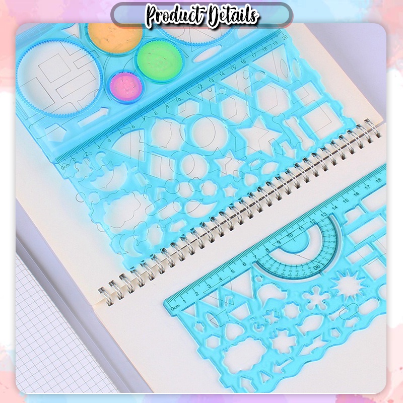 [Little B House] 4PCS Creative Painting Drawing Template Rulers Art ...
