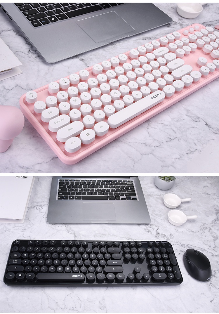 MOFII Sweet Wireless Keyboard Mouse Set Office PC Typo Gift Laptop ...