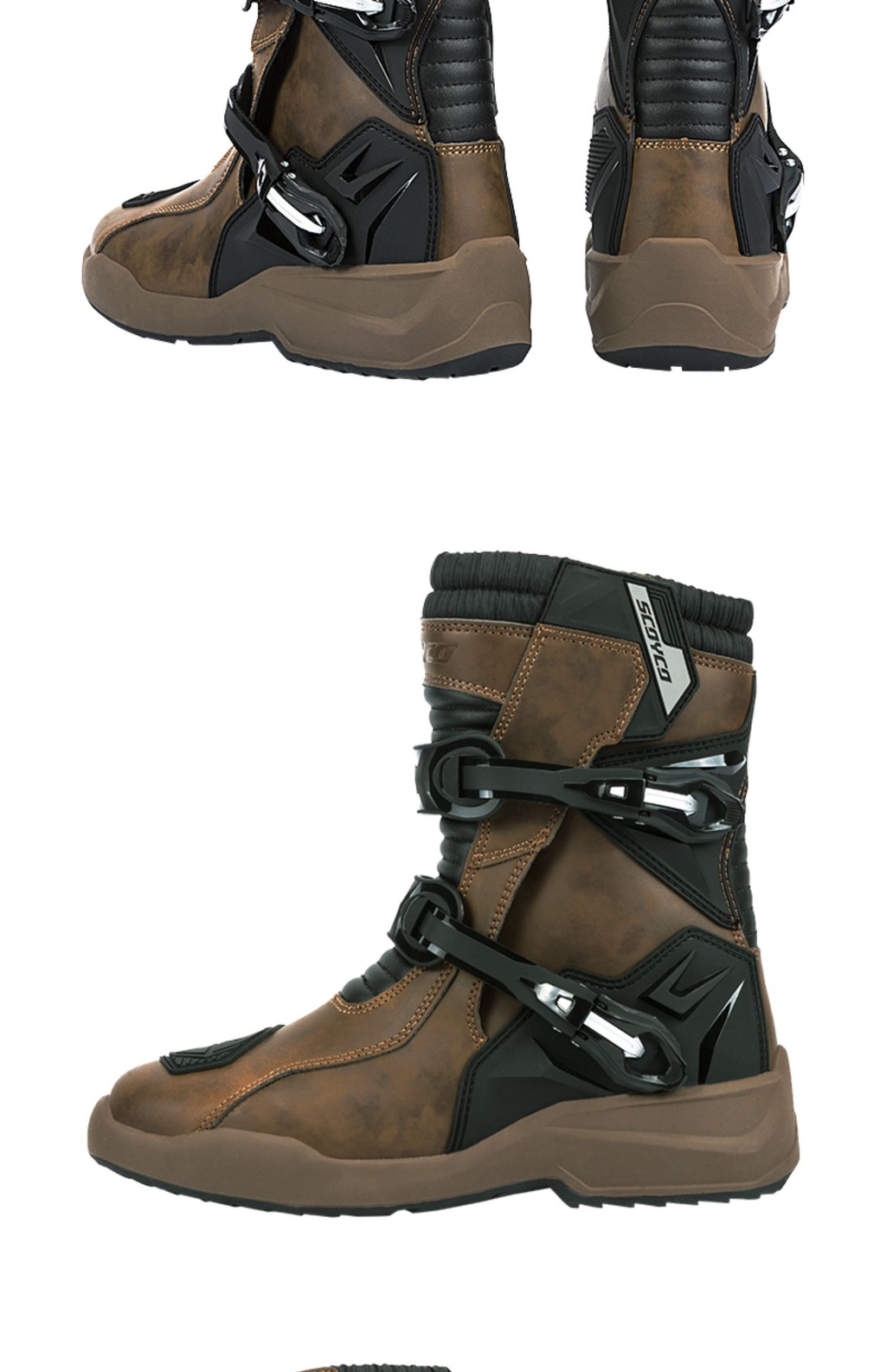 Scoyco Waterproof Leather Motorcycle Boots Men Women Retro Bike Boots ...