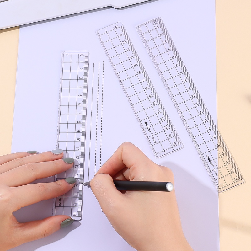 15/18/20cm Transparent And Minimalist Wind Ruler Student Drawing ...