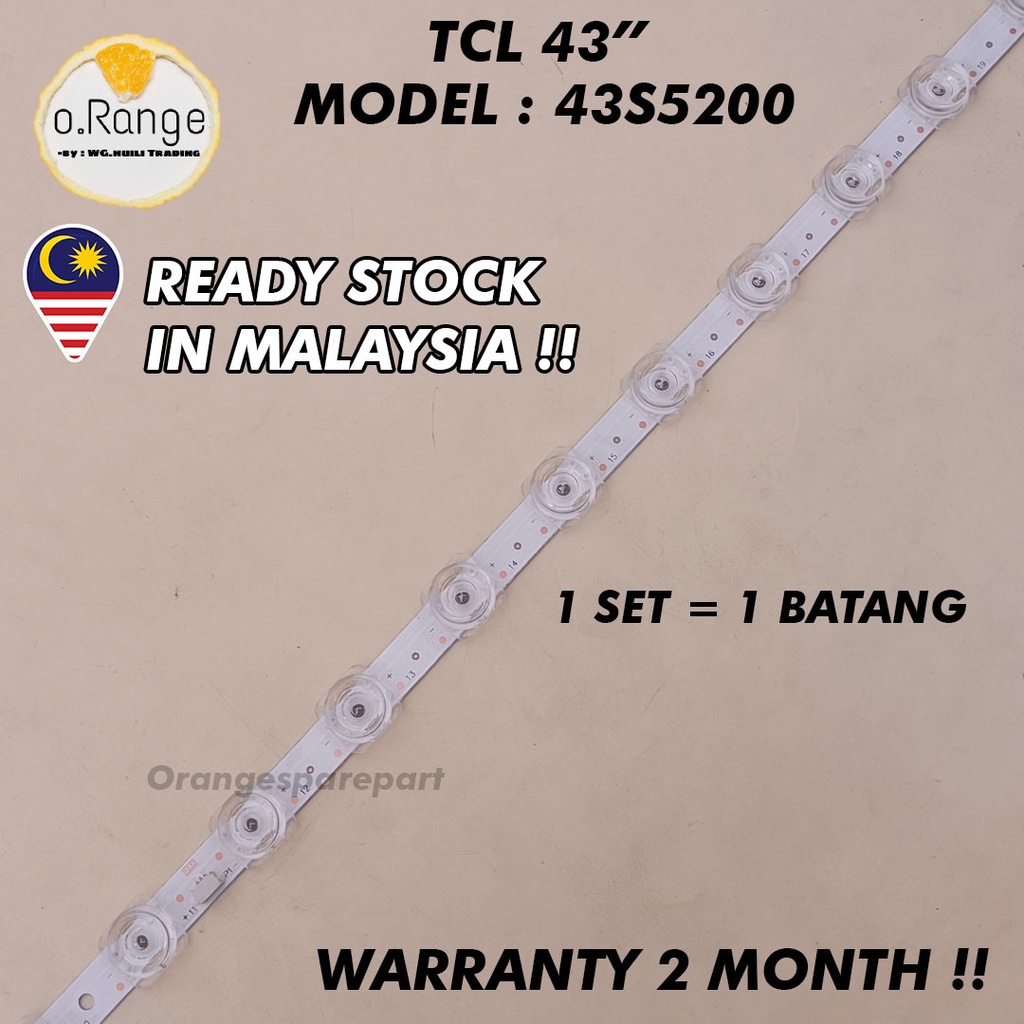 43S5200 TCL 43" LED TV BACKLIGHT(LAMPU TV) TCL 43 INCH LED TV BACKLIGHT ...