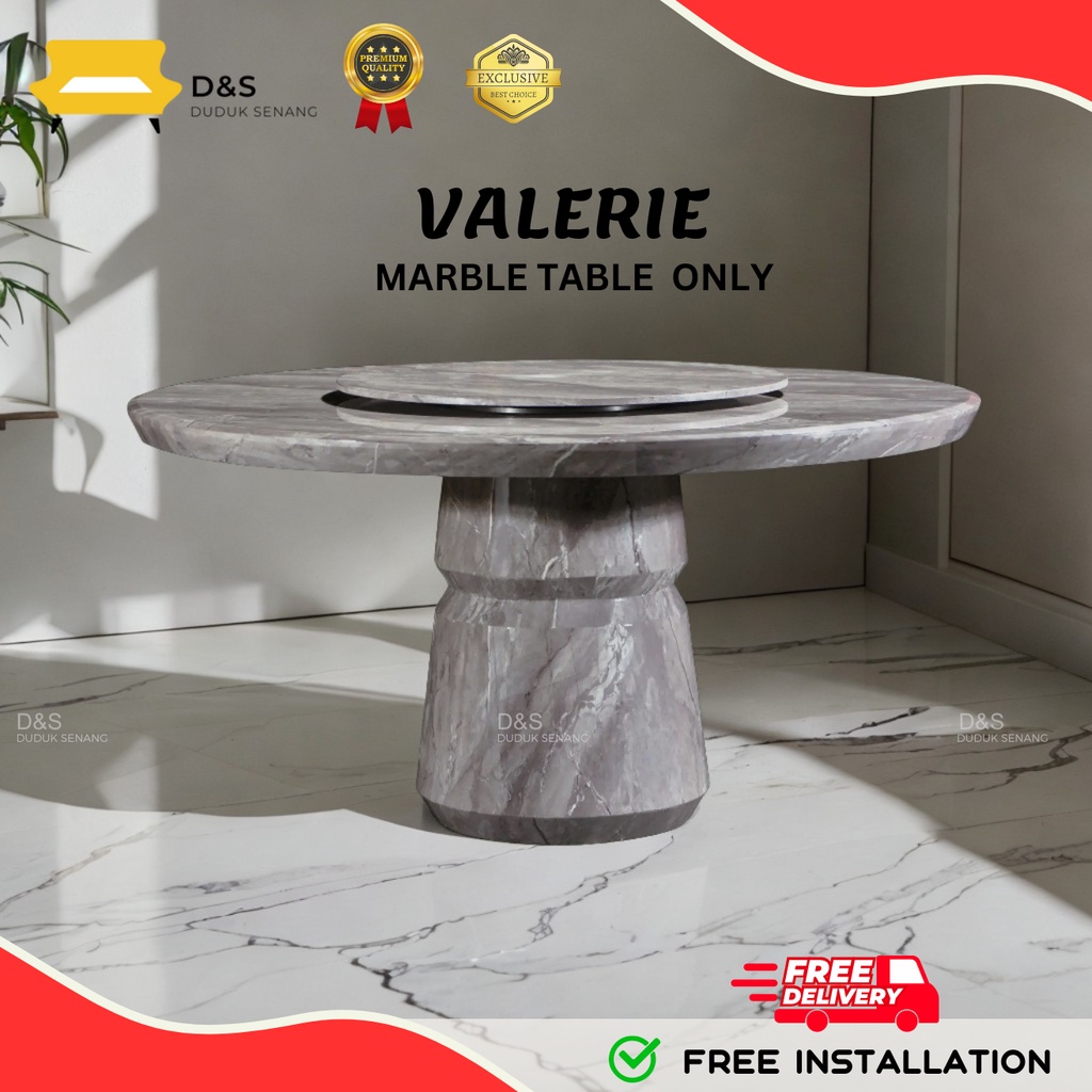 VALERIE Marble Table Only / Meja Marbel Sahaja (FREE REVOLVING TOP ...