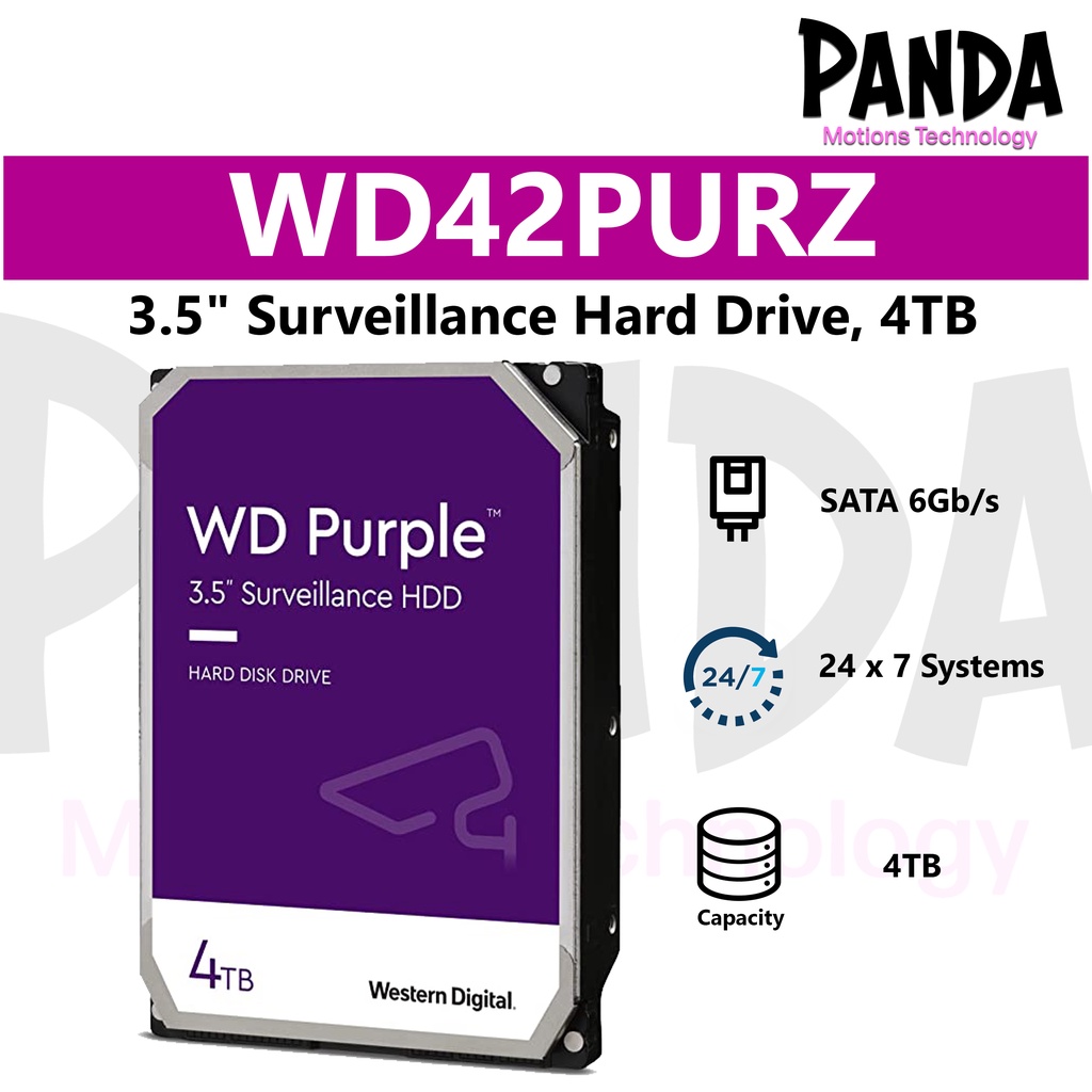 WD Purple 3.5" Surveillance Hard Drive, 4TB (WD42PURZ) | Shopee Malaysia