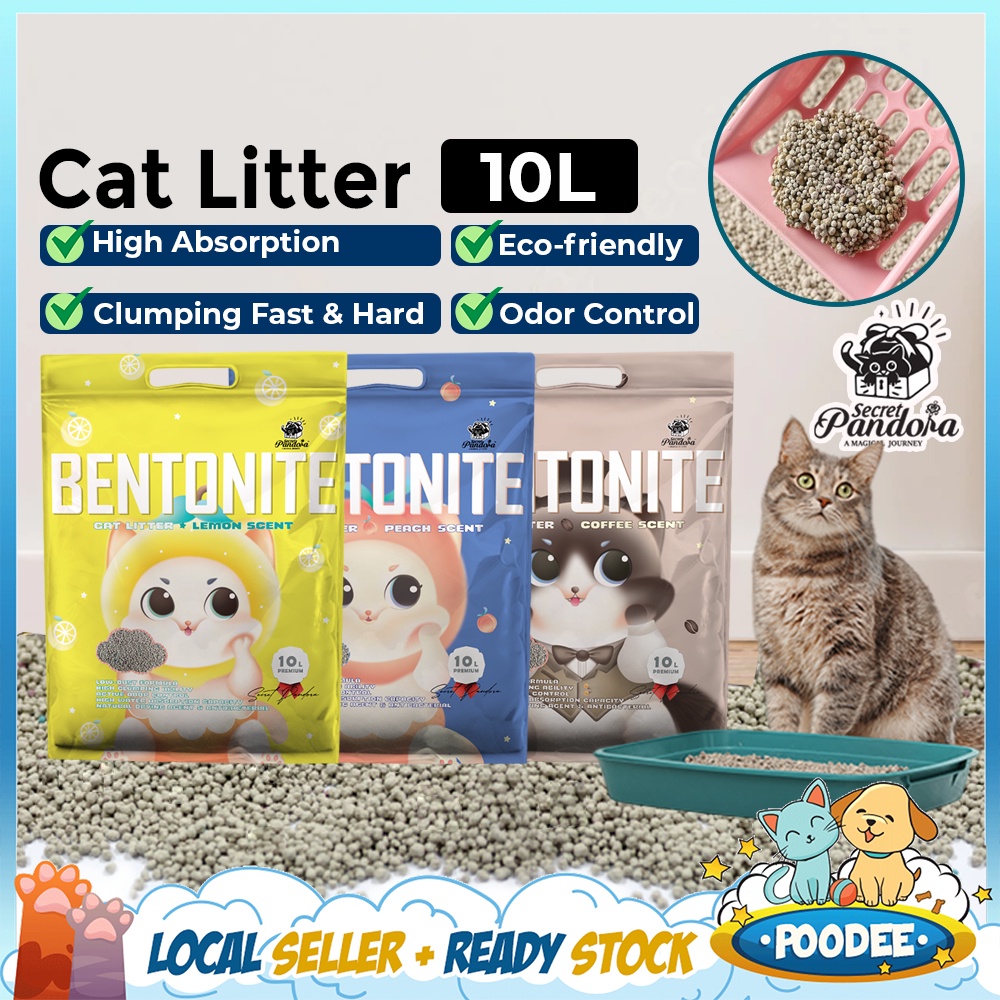 POODEE Cat Litter Bentonite 10L Ultra Clean Odor Control High ...