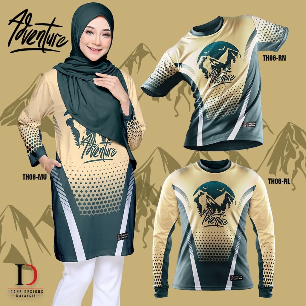 TH06 JERSEY HIKING 06 : jersey sublimation muslimah longsleeve shortsleeve kids kanak2 adult ...