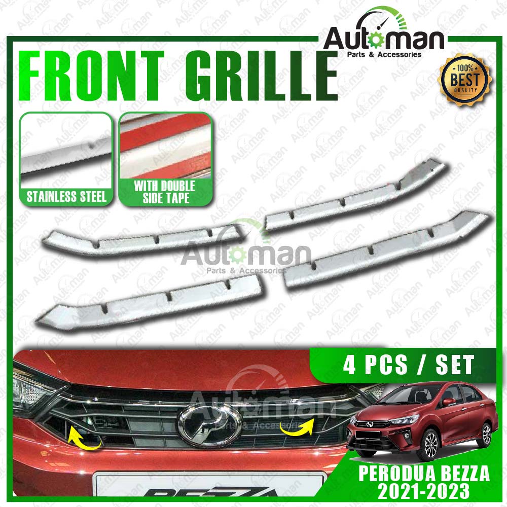Car Front Grille Chrome Garnish Perodua Bezza 2021 - 2023 Front Grille ...