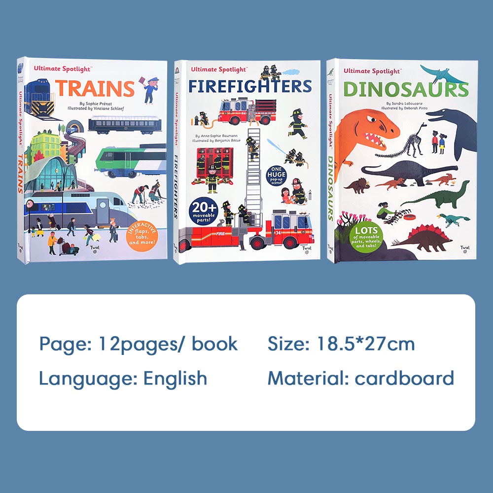 Ultimate Spotlight: Trains / Dinosaurs / Firefighters Lift-the-flap ...