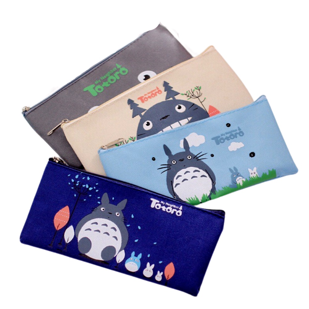 Korea Pencil Case Canvas Cute Cartoon Pouch Zipper Pencil Box Small ...