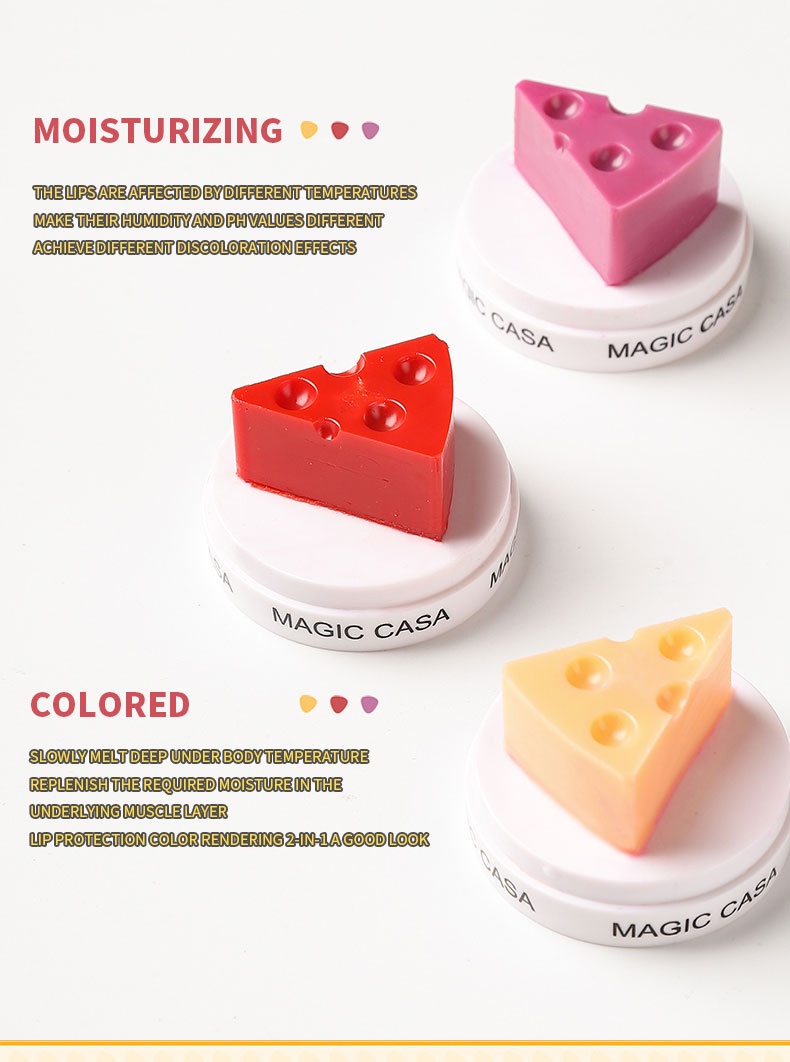Magic Casa Cheese Lip Balm Changing Color Moist Temperature Changes ...