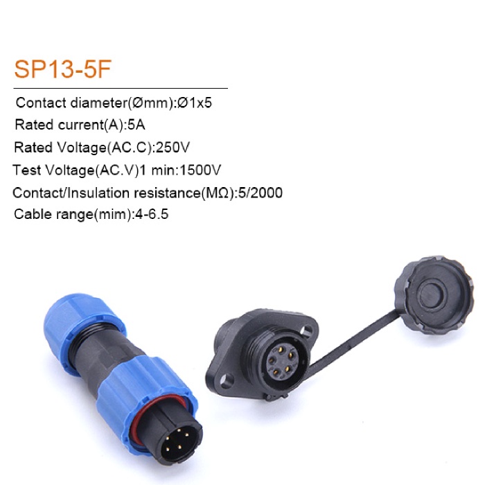 SP13 Waterproof Connector IP68 1/2/3/4/5/6/7/9 Pin Cable Connectors ...