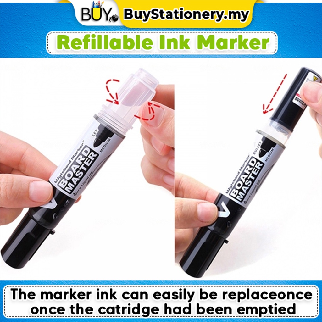 Pilot V Board Master Whiteboard Colour Marker Bullet/Chisel - (1x12/BOX ...