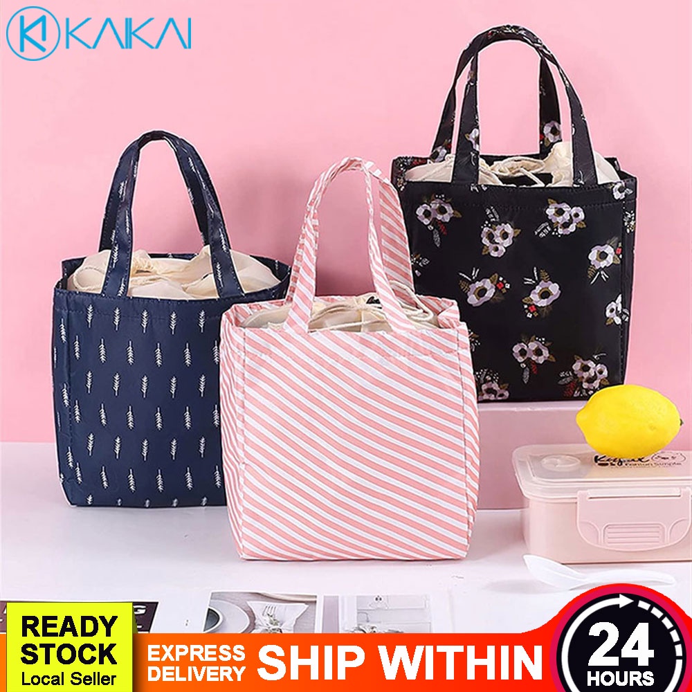 🔥 WATERPROOF 🔥 Oxford Cloth Drawstring Lunch Box Bag Thermal Insulated ...