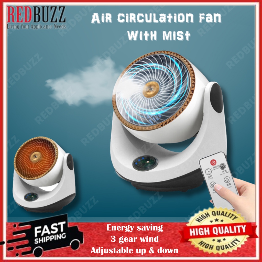 REDBUZZ Circulation Fan With Mist Spray Cold Air Hot Hair Dryer Clothes ...