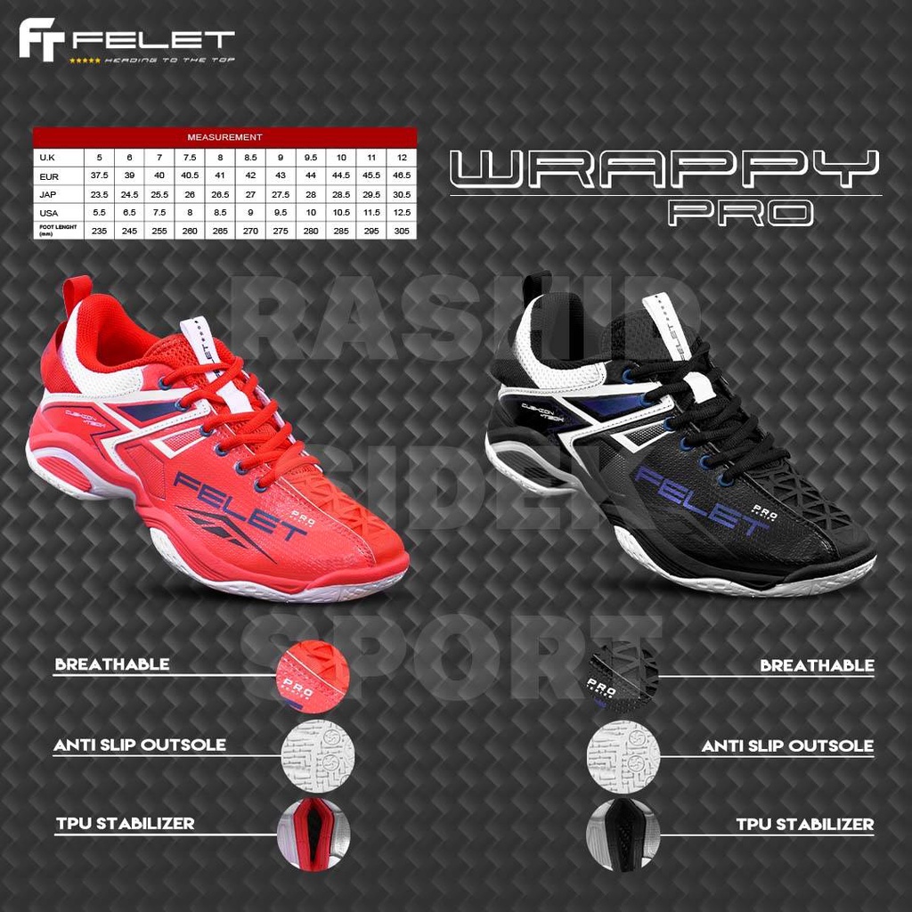 Felet New WRAPPY Pro Badminton Shoes Pro Series High End Kasut ...