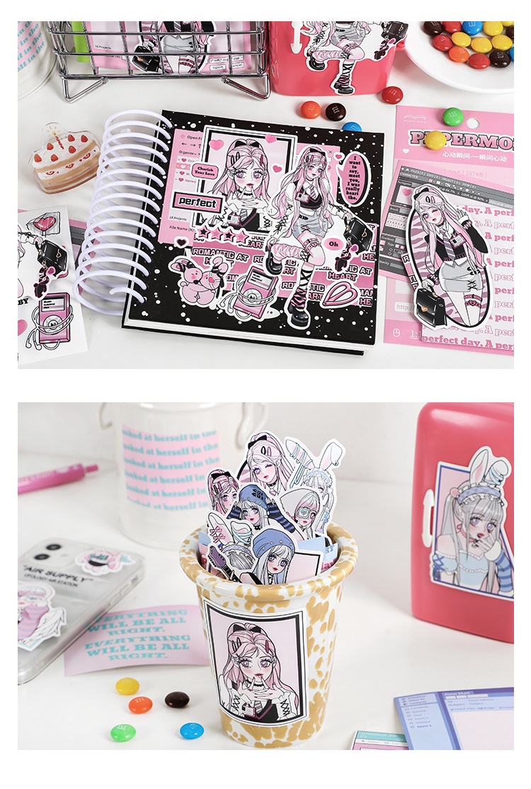 idako 20 pek pelekat Poket stickers akaun tangan scraping siri Heart ...