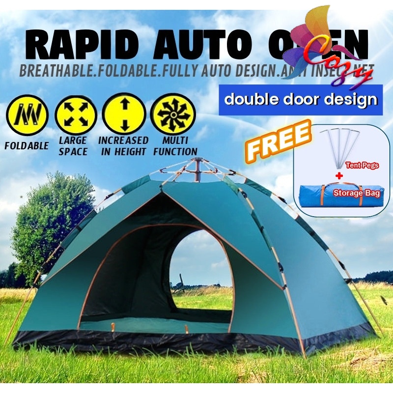 Fully Automatic Tent Outdoor Foldable Camping Auto Tents Large Sleeping ...