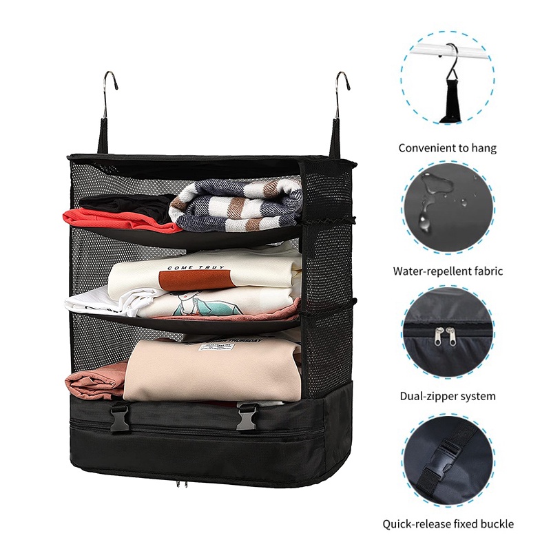 Travel Luggage Organizer Hanging Rack Storage Shelf Portable Bag ...