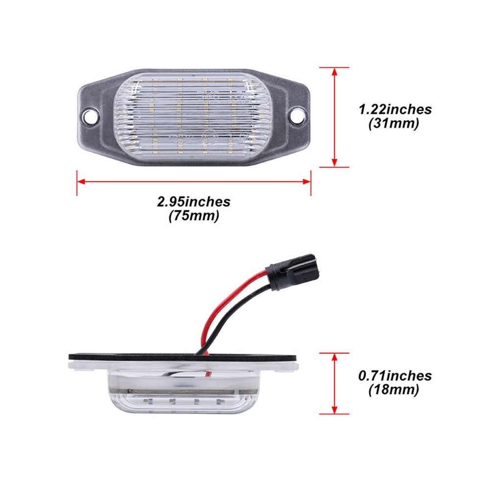2Pcs White LED License Plate Light Number Plate Lamp For Toyota Land ...