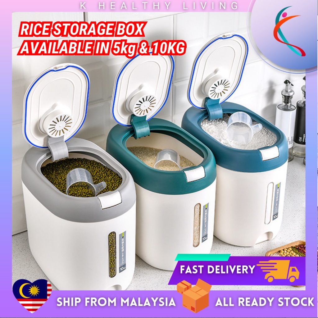 【READY STOCK】Bekas Beras Household Kitchen Rice Dispenser 5-10KG Large ...