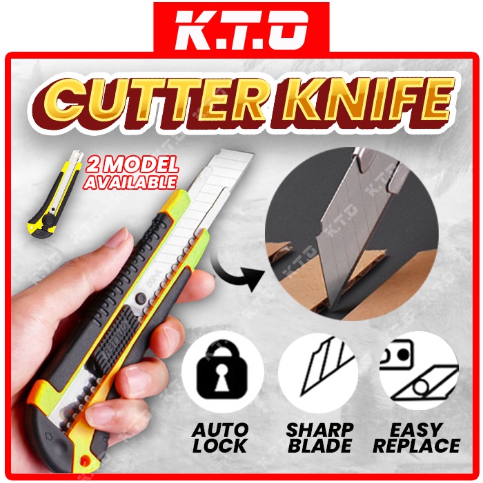 1PCS Heavy Duty Cutter Knife Stationery Art Cutter Auto Safety Lock ...