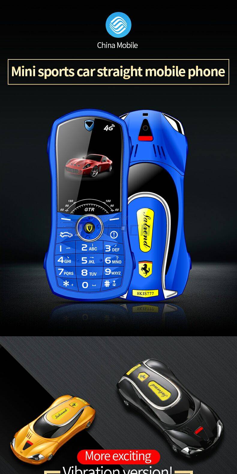 Mini Car Shape Children Mobile Phone Low Price Metal Cover Rugged Solid ...