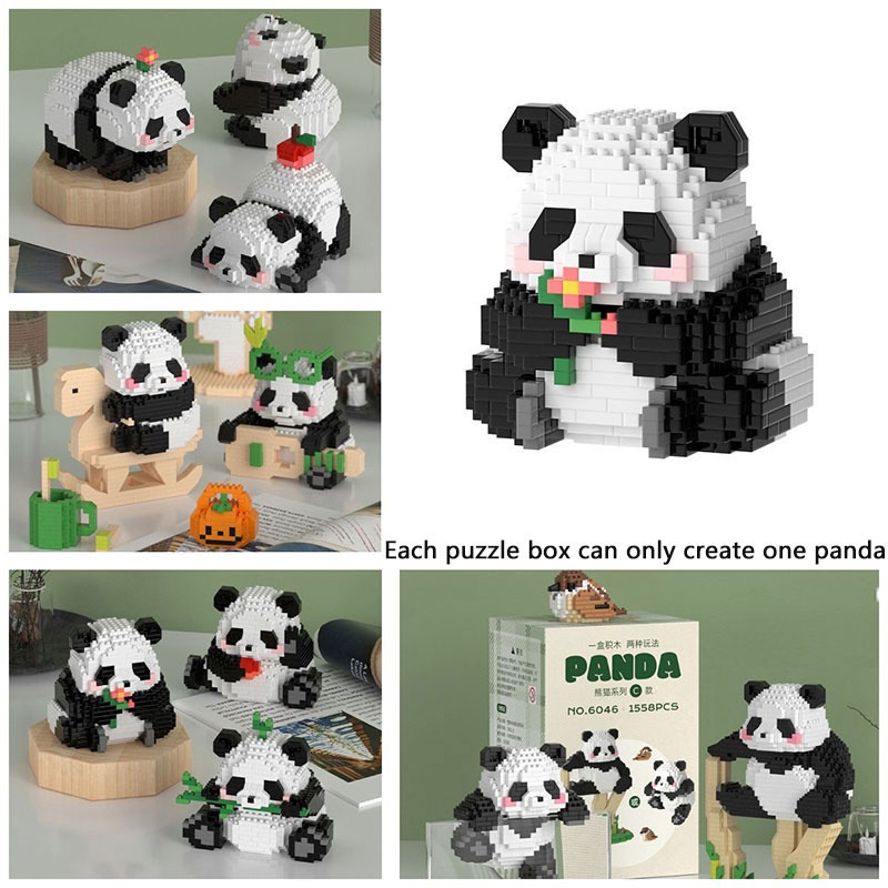 Micro Panda Blocks Build Your Own Adorable Panda Figurine, Available In ...