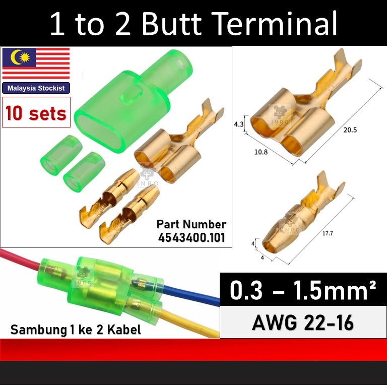 [10sets / 70sets] 1 to 2 Penyambung Wayar Sambungan Copper Tube Kabel 4 ...