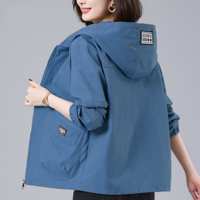 M-5XL Large Size Women's Long-sleeved Hooded Jacket Female Autumn New ...