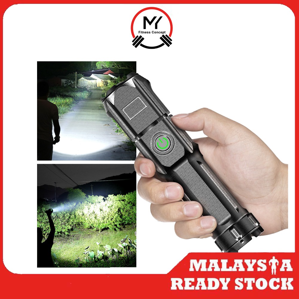 MY Fitness Outdoor Torch Light Rechargeable Waterproof Zoomable Super ...
