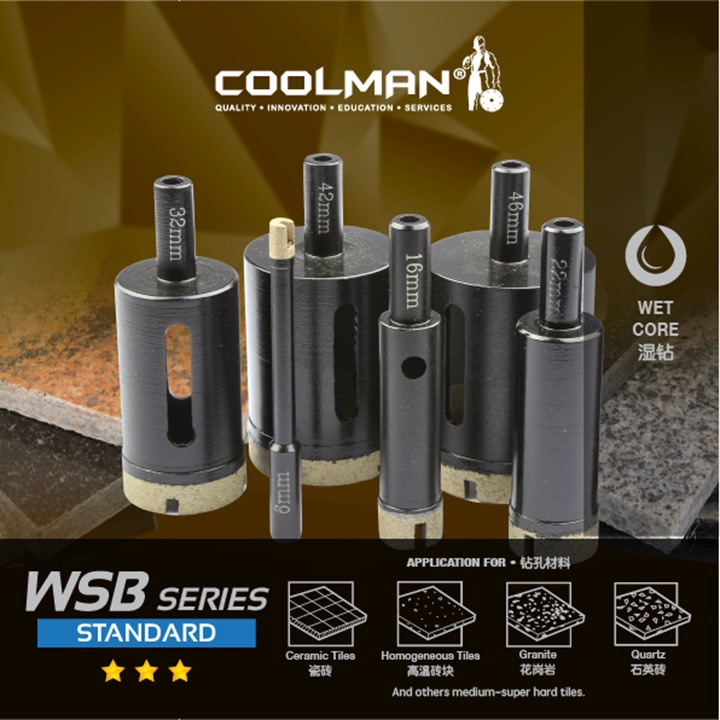 Coolman WSB Diamond Wet Stone Core Drill Bit (Hex Shank) | Shopee Malaysia