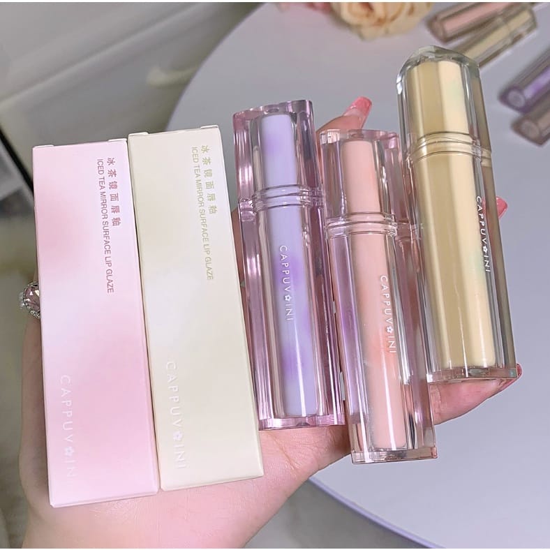 Cappuvini Lipstick Lip Glaze Mirror Water Light Glass Lip Glaze Women ...