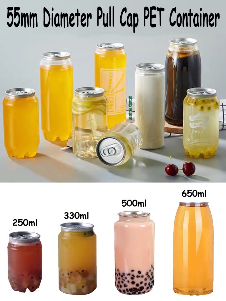 Pull Cap 55mm Diameter PET Transparent container, Bekas PET, Bekas ...