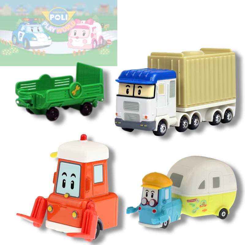 Hychumey Robocar Poli Toy Car Alloy Model Cartoon Terry Camp Trailer ...