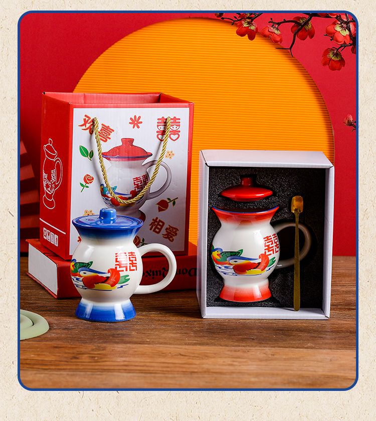 Spittoon Water Cup Nostalgic Chamber Pot Cup Ceramic Water Cup ...